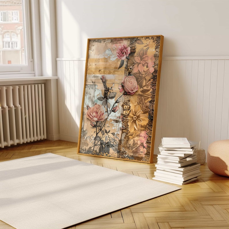 Vintage Floral Rose Poster Elegant Botanical Wall Art for Home Decor - Etsy