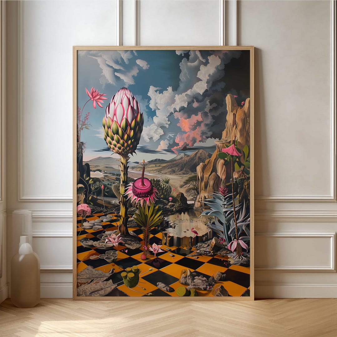Vibrant Botanical Dreamscape - Eye-catching Art Print, Ideal for Adding ...