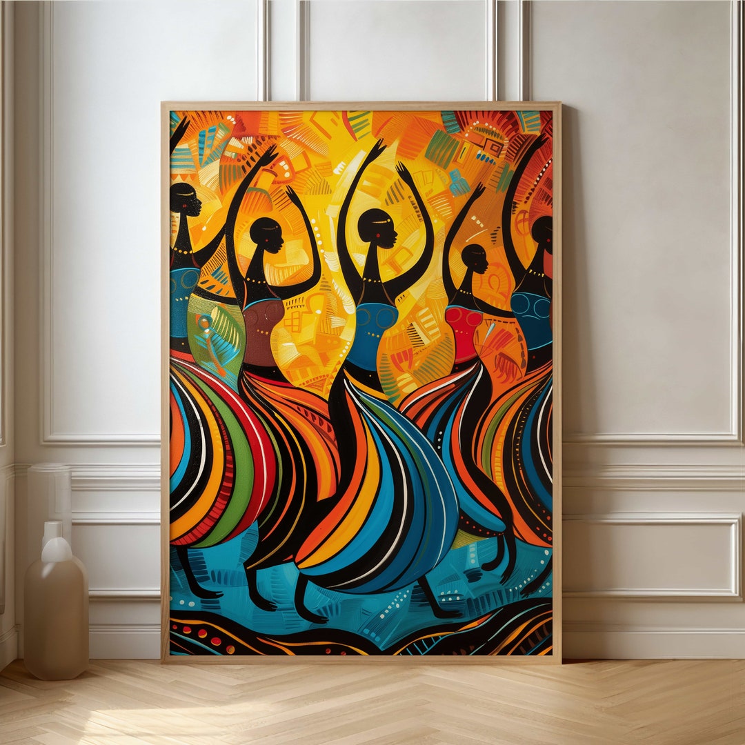 Beautiful African Tribal Dance Poster - Modern Abstract Wall Art Print ...
