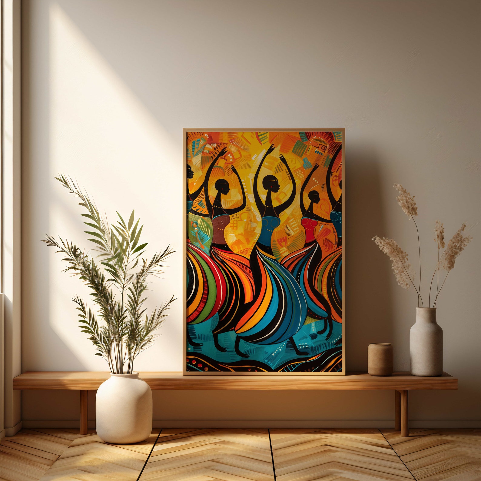 Beautiful African Tribal Dance Poster - Modern Abstract Wall Art Print ...