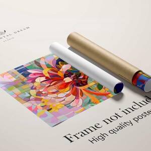 Stunning Abstract Floral Poster - Bright Modern Artwork for Walls - Etsy