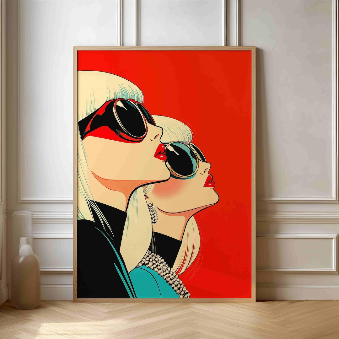 Vintage Pop Art Poster - Retro Fashion Sunglasses Wall Decor - Etsy