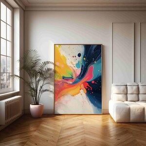 Colorful Splash Art Print - Bold Fluid Abstract Poster, Perfect for ...