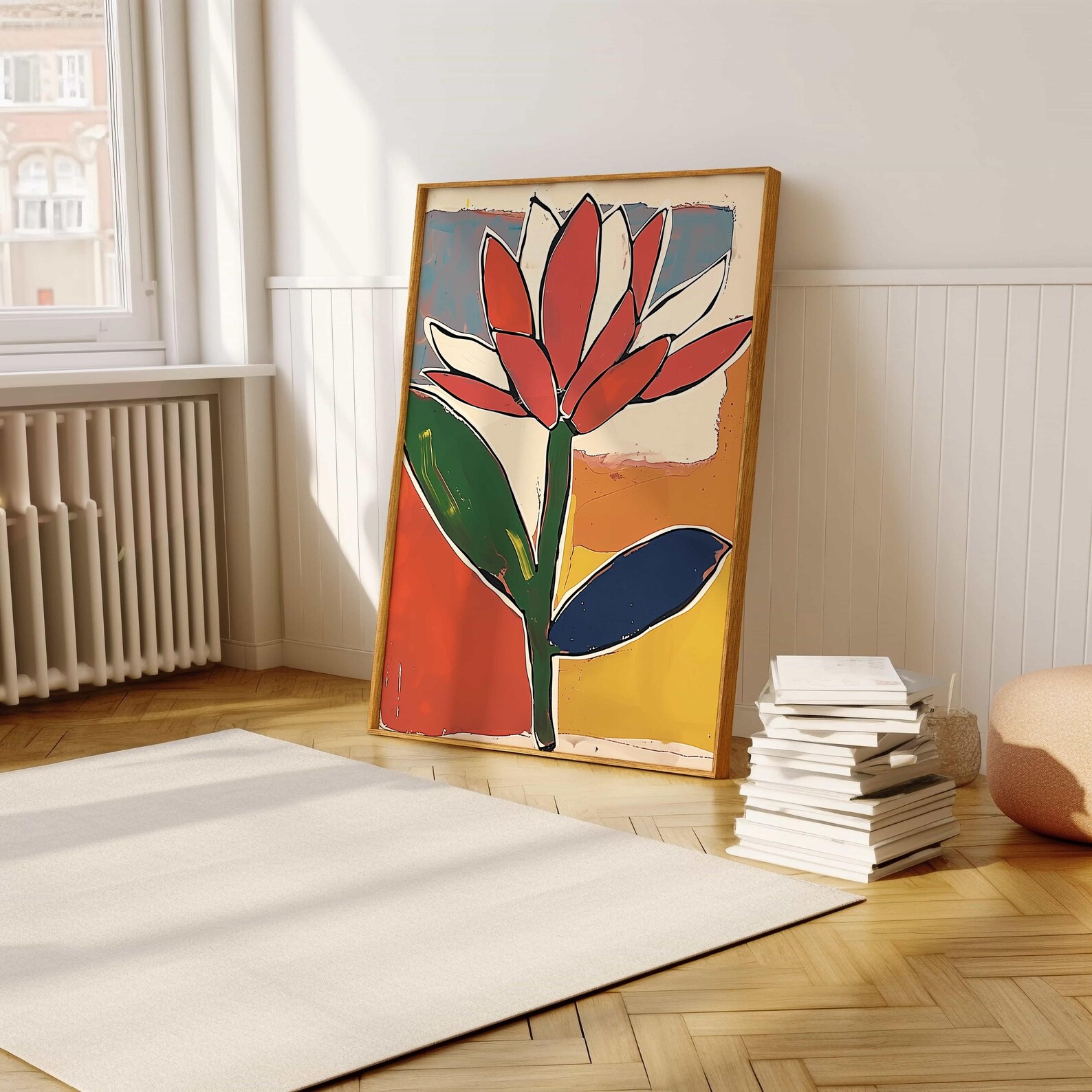 Colorful Floral Poster - Contemporary Abstract Flower Art for Living ...