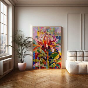 Stunning Abstract Floral Poster - Bright Modern Artwork for Walls - Etsy
