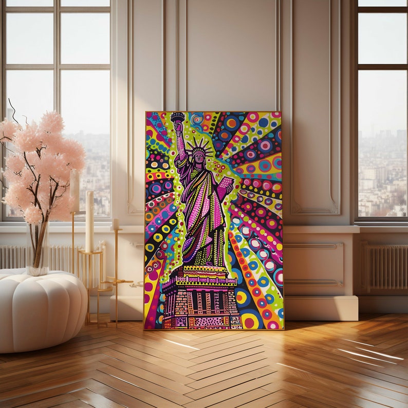 Statue of Liberty Pop Art Poster Colorful Pop Art Wall Decor for NYC ...