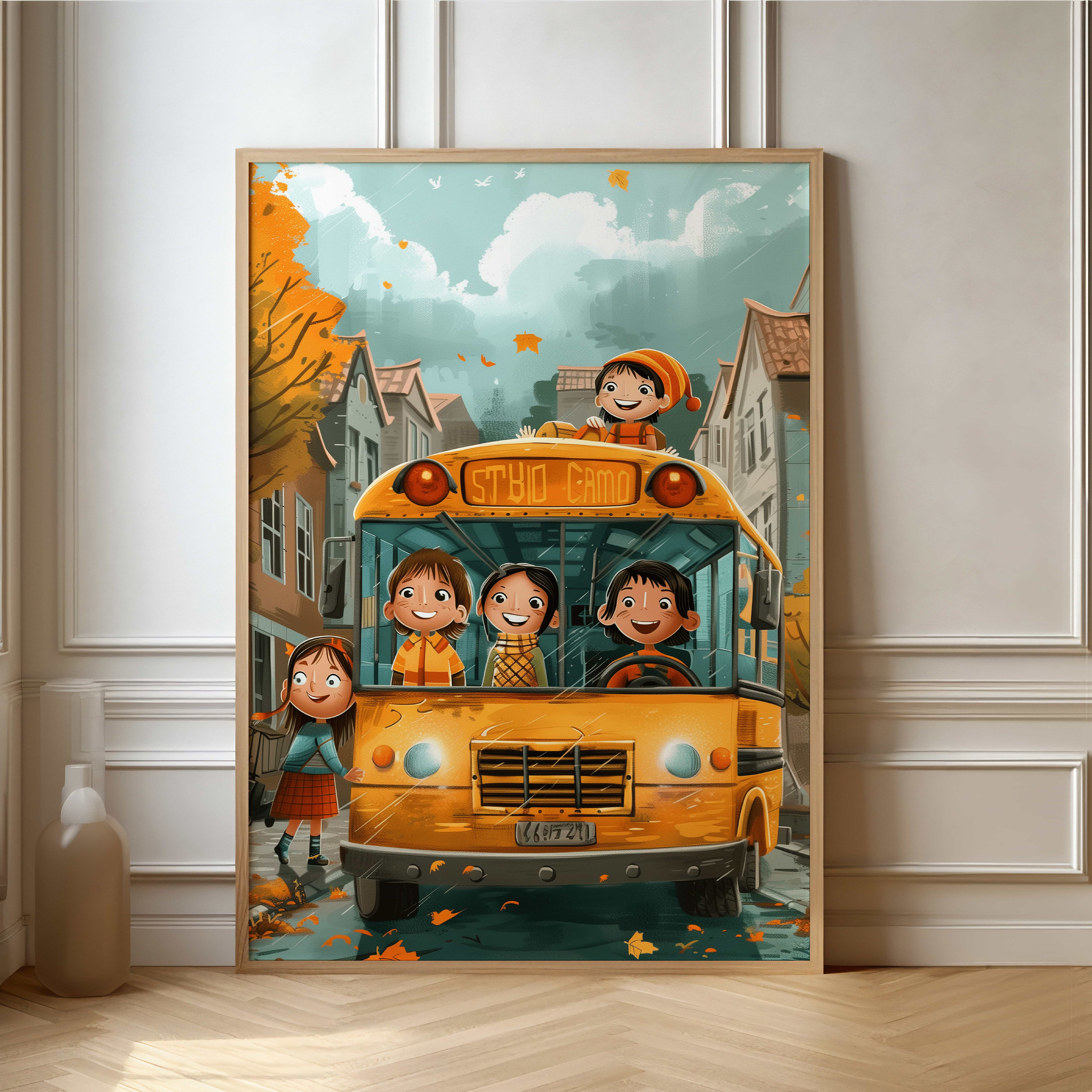 Whimsical School Bus Ride Poster - Colorful Kids Art for Classroom or ...