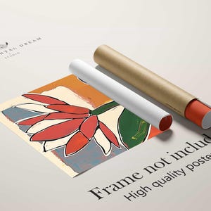 Colorful Floral Poster - Contemporary Abstract Flower Art for Living ...