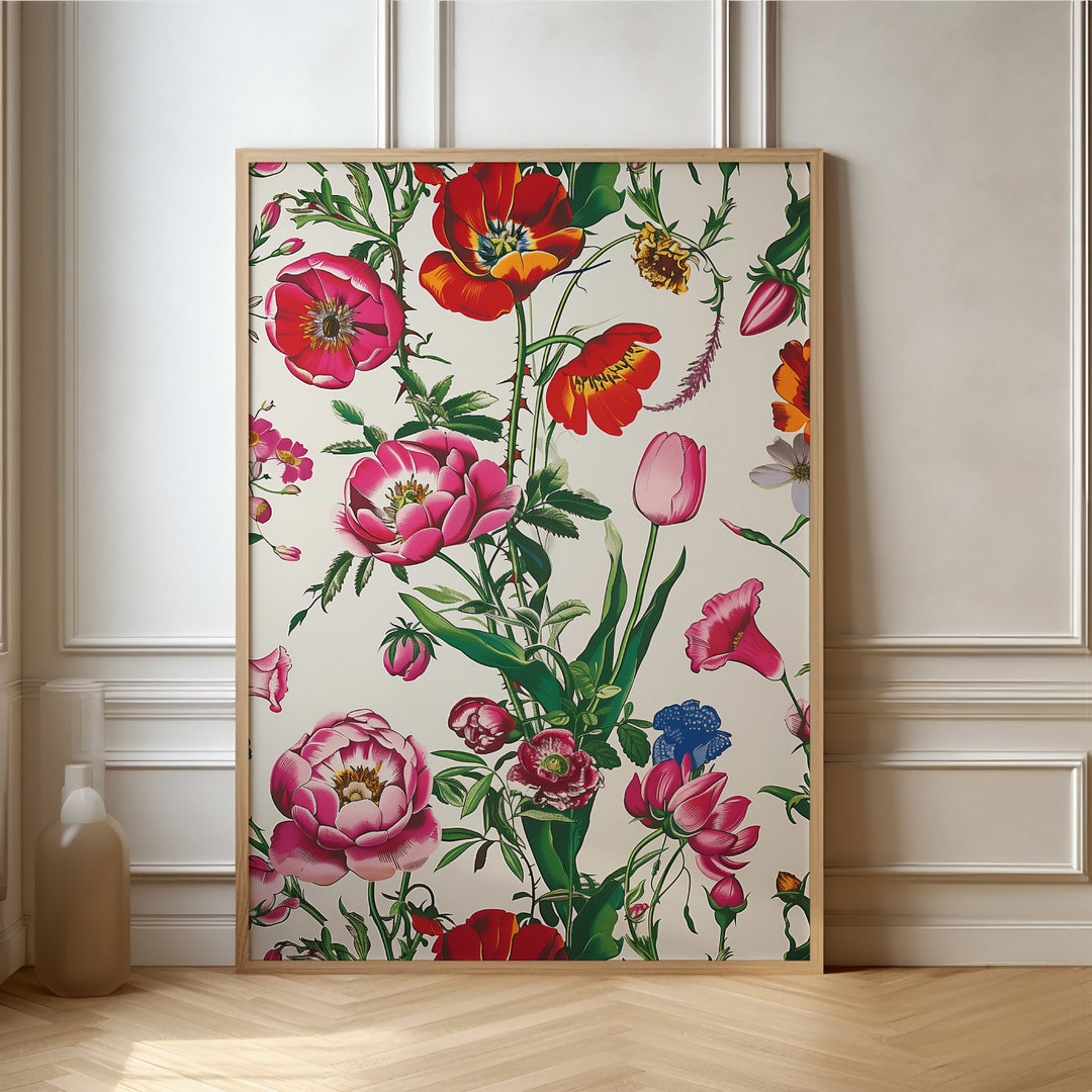 Elegant Floral Design Poster - Botanical Art for Vibrant Home Decor - Etsy