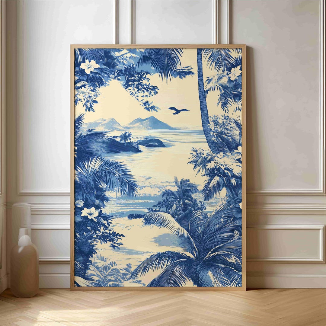 Retro Tropical Island Poster - Exotic Vintage Style Wall Decor - Etsy