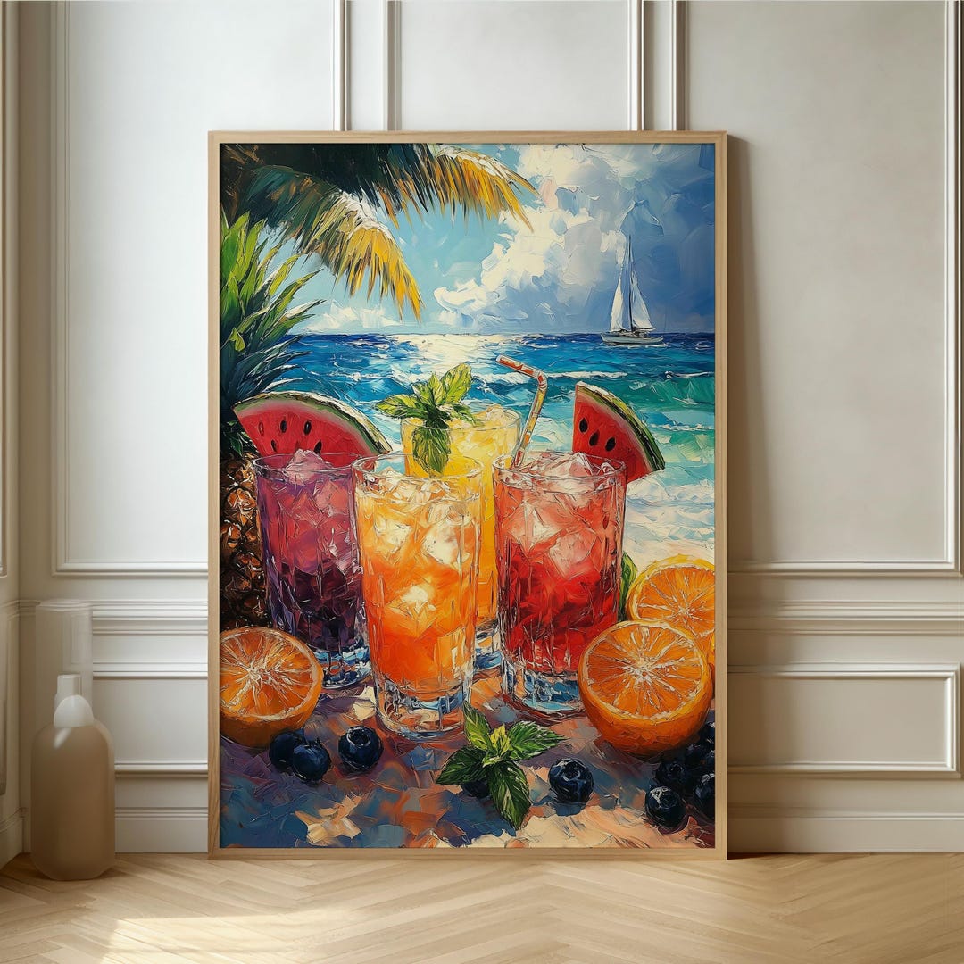 Tropical Cocktail Delight - Vibrant Summer Drink Poster, Colorful Beach ...