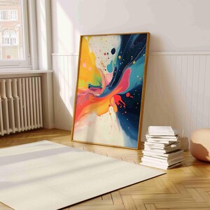 Colorful Splash Art Print - Bold Fluid Abstract Poster, Perfect for ...