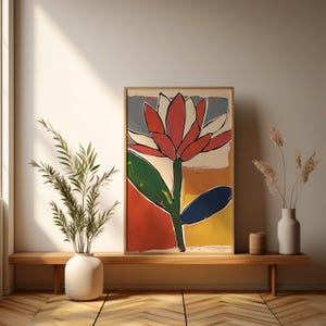 Colorful Floral Poster - Contemporary Abstract Flower Art for Living ...