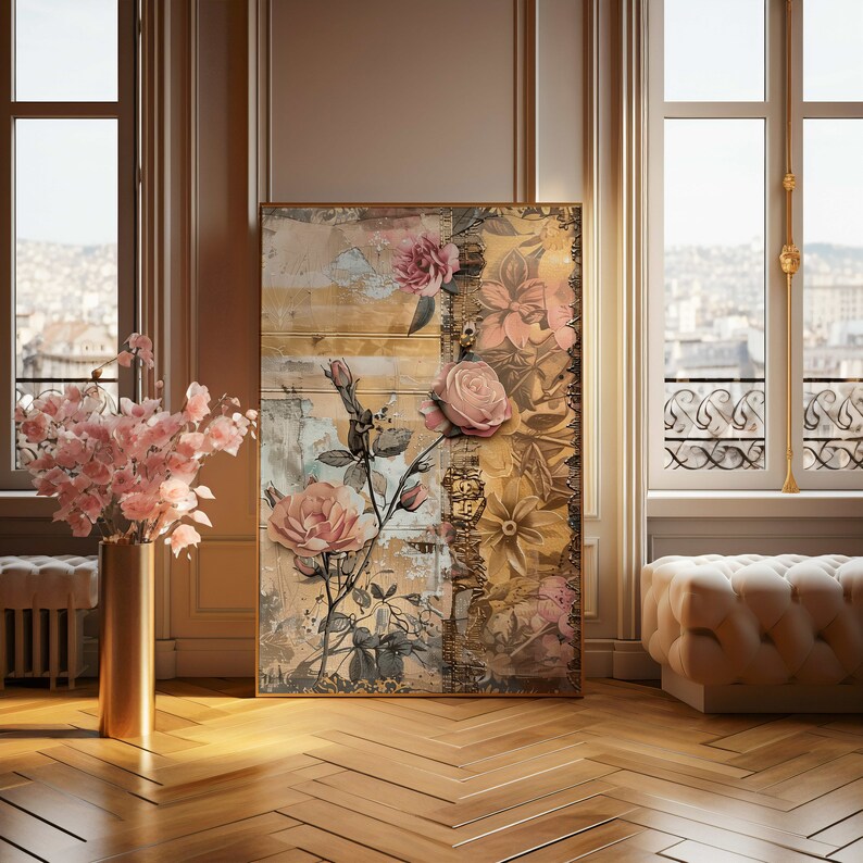 Vintage Floral Rose Poster Elegant Botanical Wall Art for Home Decor - Etsy
