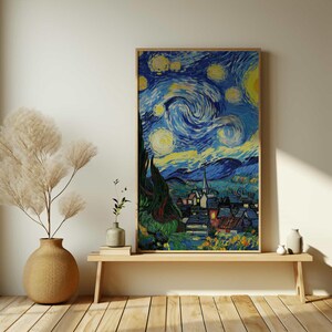 Van Gogh Starry Night Poster - Impressionist Wall Art - Etsy