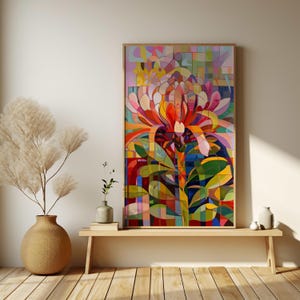 Stunning Abstract Floral Poster - Bright Modern Artwork for Walls - Etsy