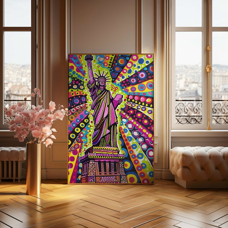 Statue of Liberty Pop Art Poster Colorful Pop Art Wall Decor for NYC ...