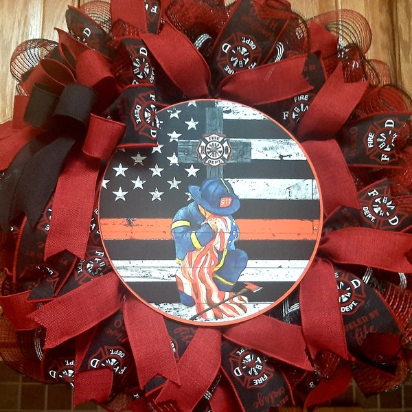 Firefighter Wreath - Etsy