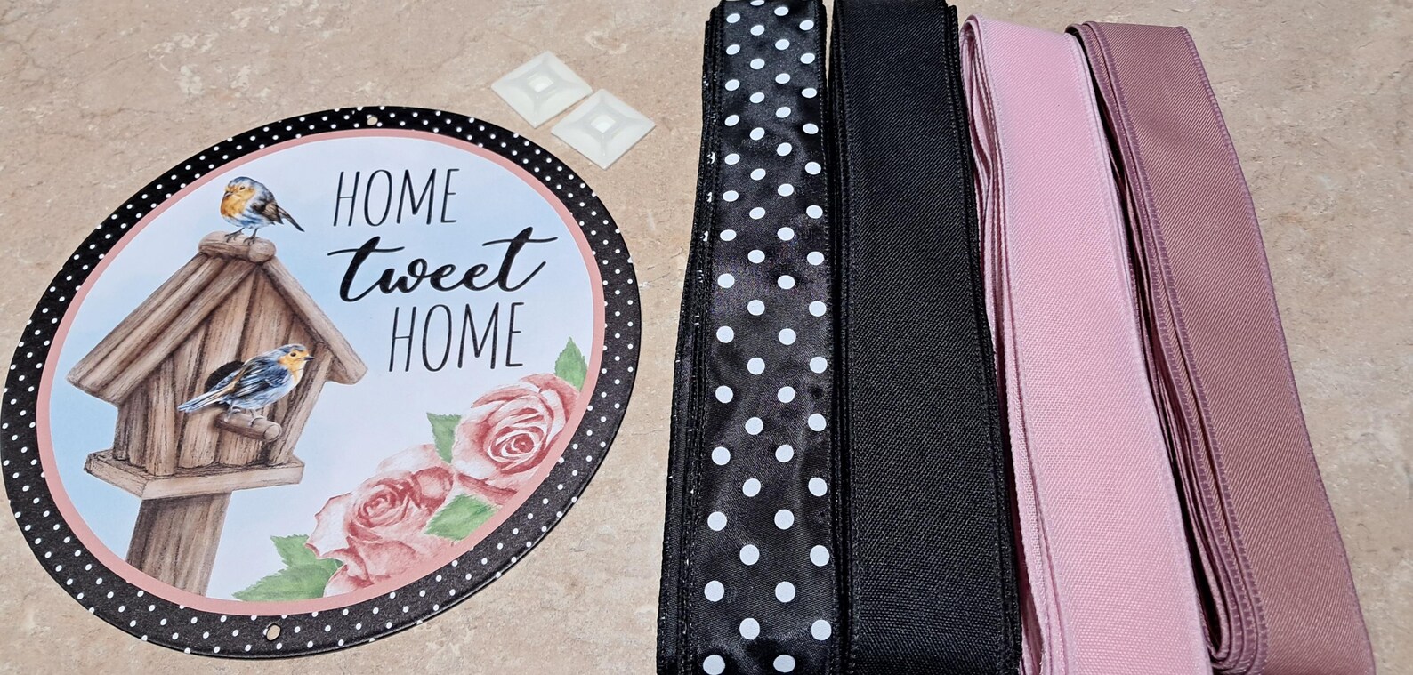 Home Tweet Home Wreath Kit: Floral Bird Sign, Ribbons - Etsy