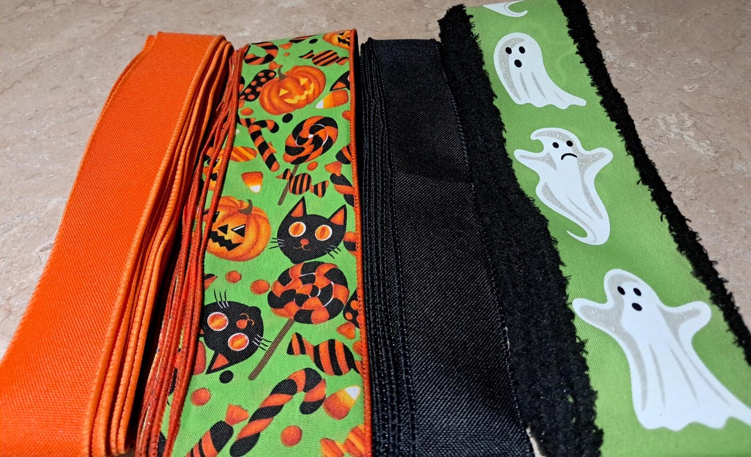 Wired Halloween Ghost Ribbon Bundle. 20 Yards (60 Ft) Total ! Perfect ...