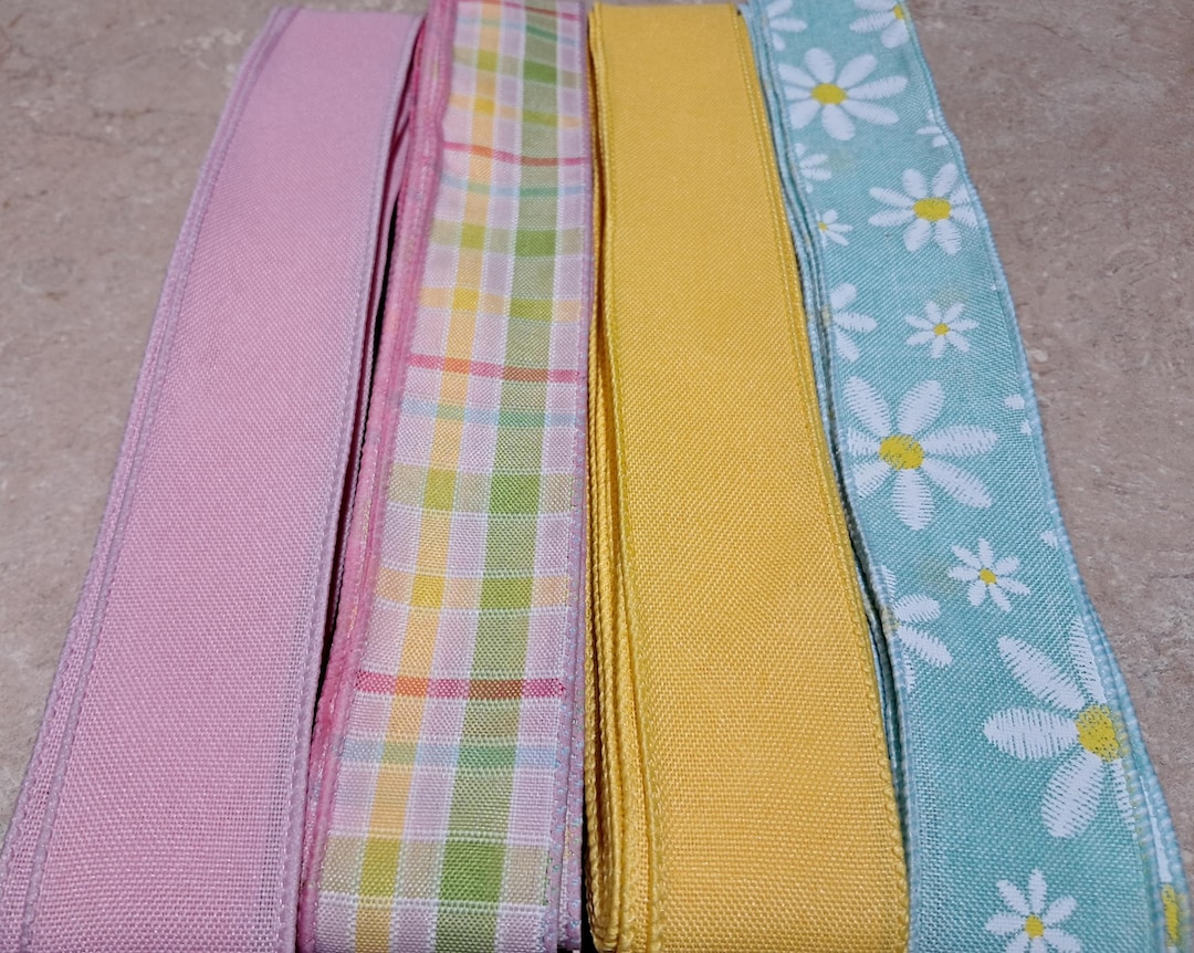 Wired Pastel Daisy Ribbon Bundle. 20 Yards (60 Ft) Total ! Perfect for ...