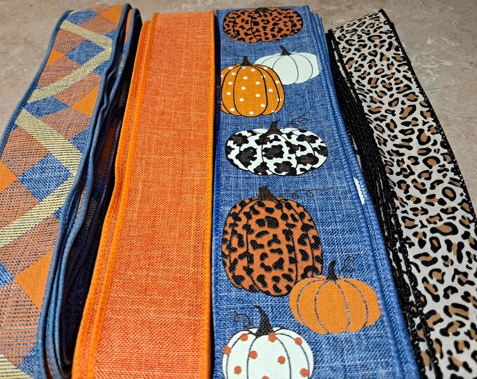 Wired Fall Pumpkin Ribbon Bundles. 20 Yards(60 Ft) Total ! Perfect for ...