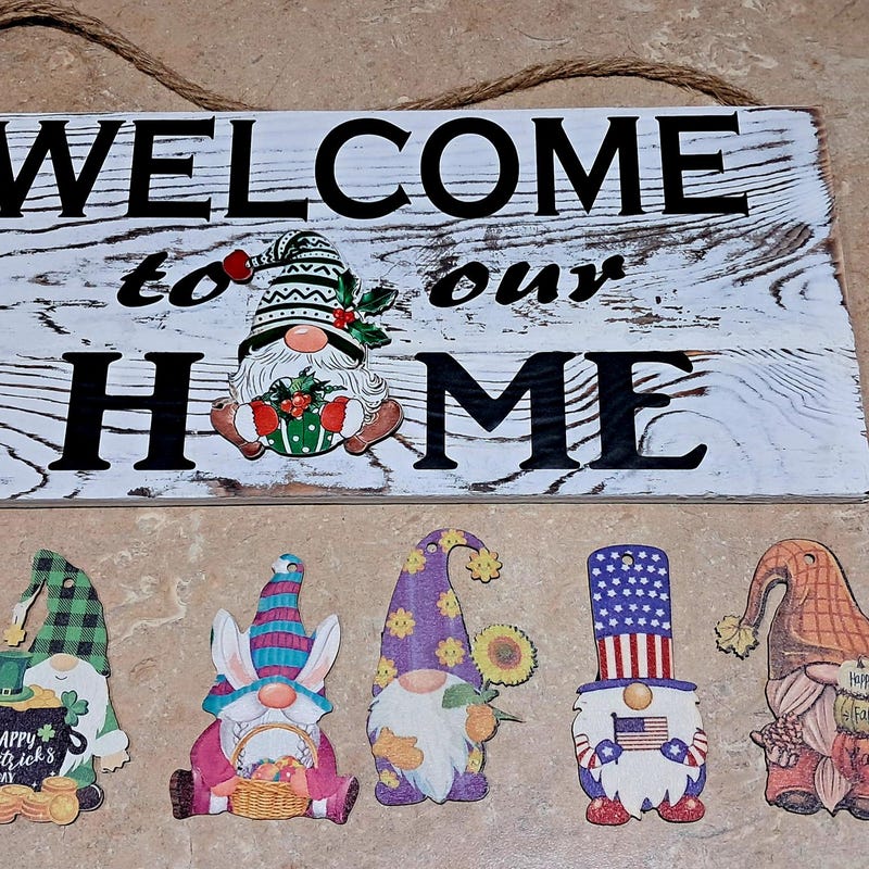 Gnome Welcome Sign - Etsy