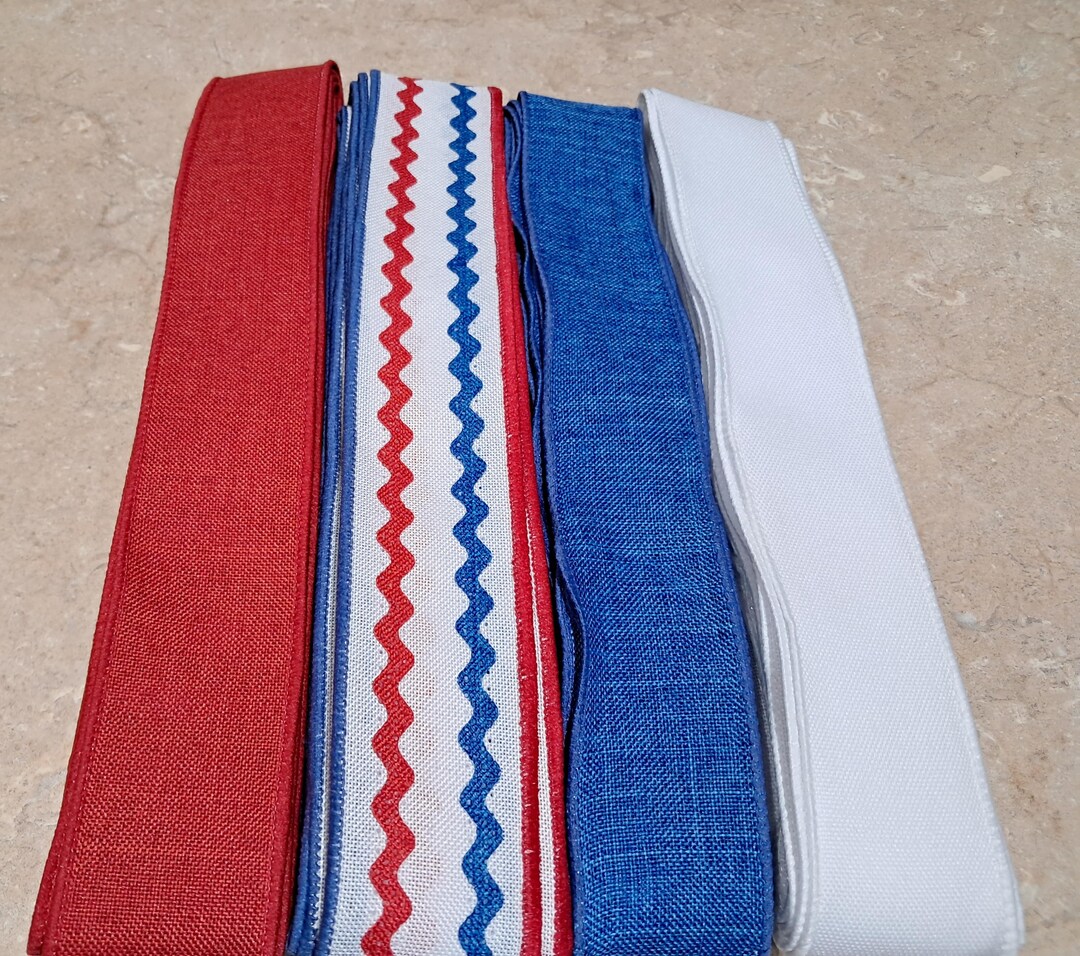 Patriotic Wired Ribbon Bundle: Red, White & Blue, 18 Yards - Etsy