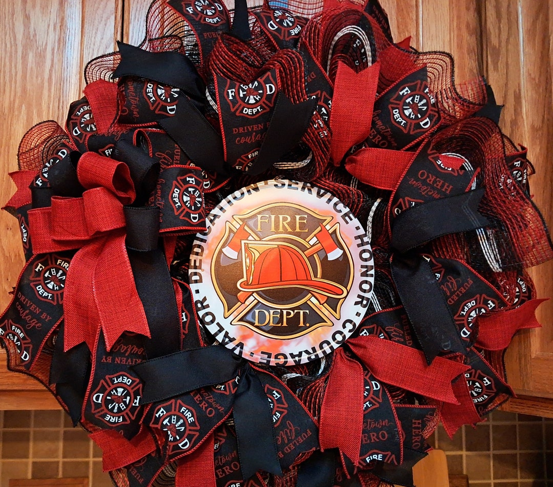 Fire Fighter. Fire Department Wreath - Etsy