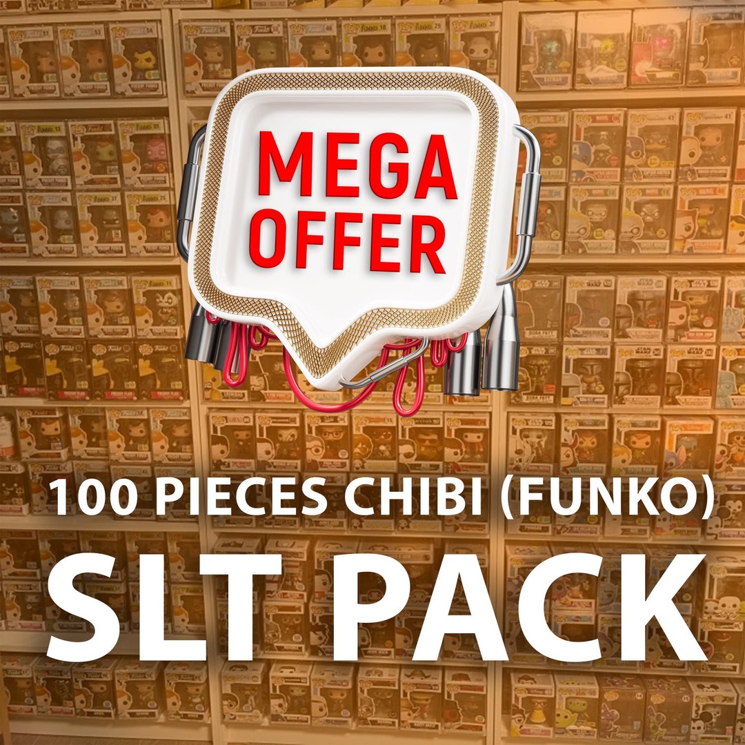 100 Pieces Funko Pop, Chibi STL Pack, 3D Print Model, Action Figure ...