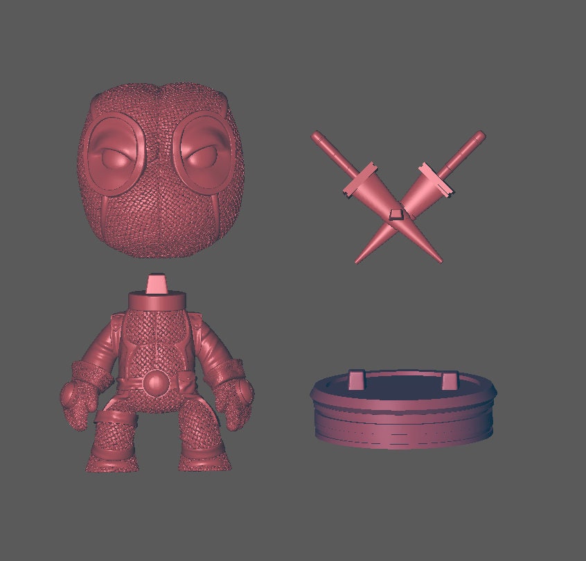 Deadpool, 3D Print Model 3D STL File - Etsy
