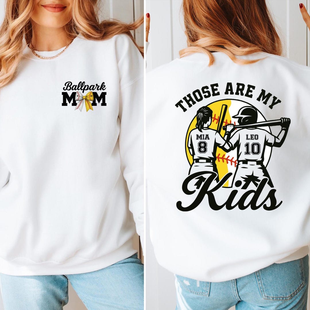 Custom Baseball Softball Mom, Those Are My Kids, Ballpark Mama ...