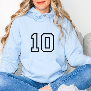 Number Hoodie, Custom Player Hoodie, Custom Number Hoodie, Personalized ...