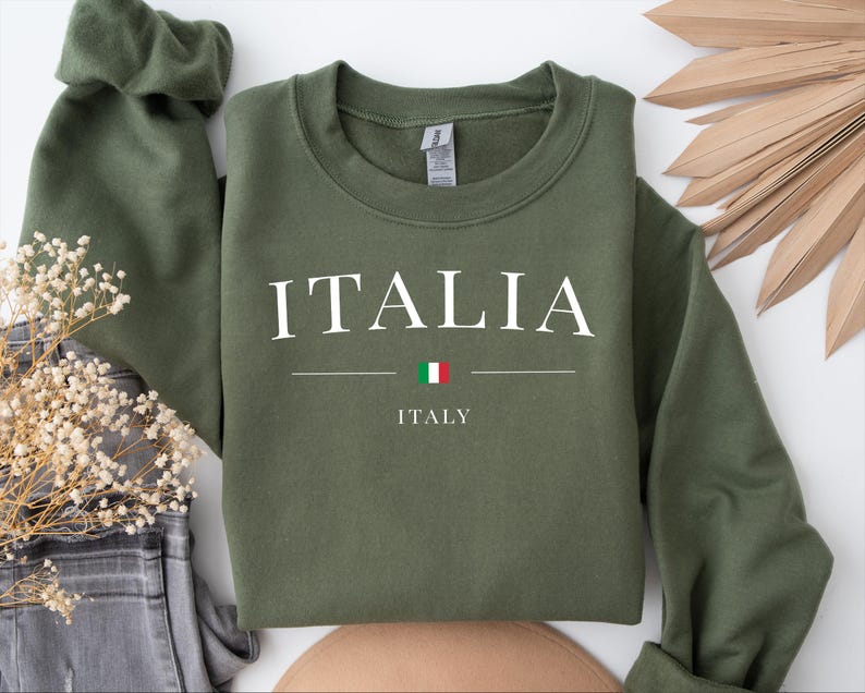Italia Sweatshirt: Italy Graphic Minimal Retro Design, Vacation ...