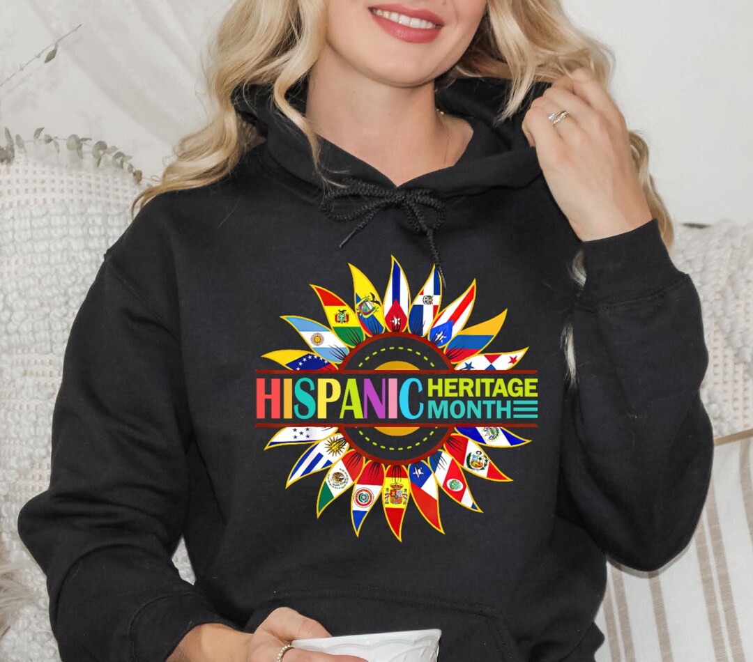 Hispanic Heritage Month Hoodie: Flags Sunflower, Unisex Fit - Etsy