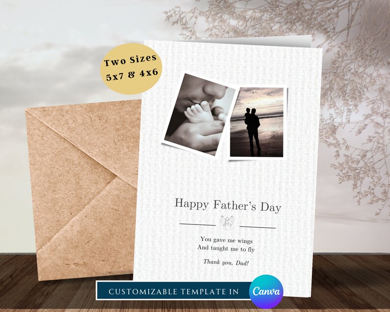 Personalized Fathers Day Card, Template, Custom Photo Card, Fathers Day ...