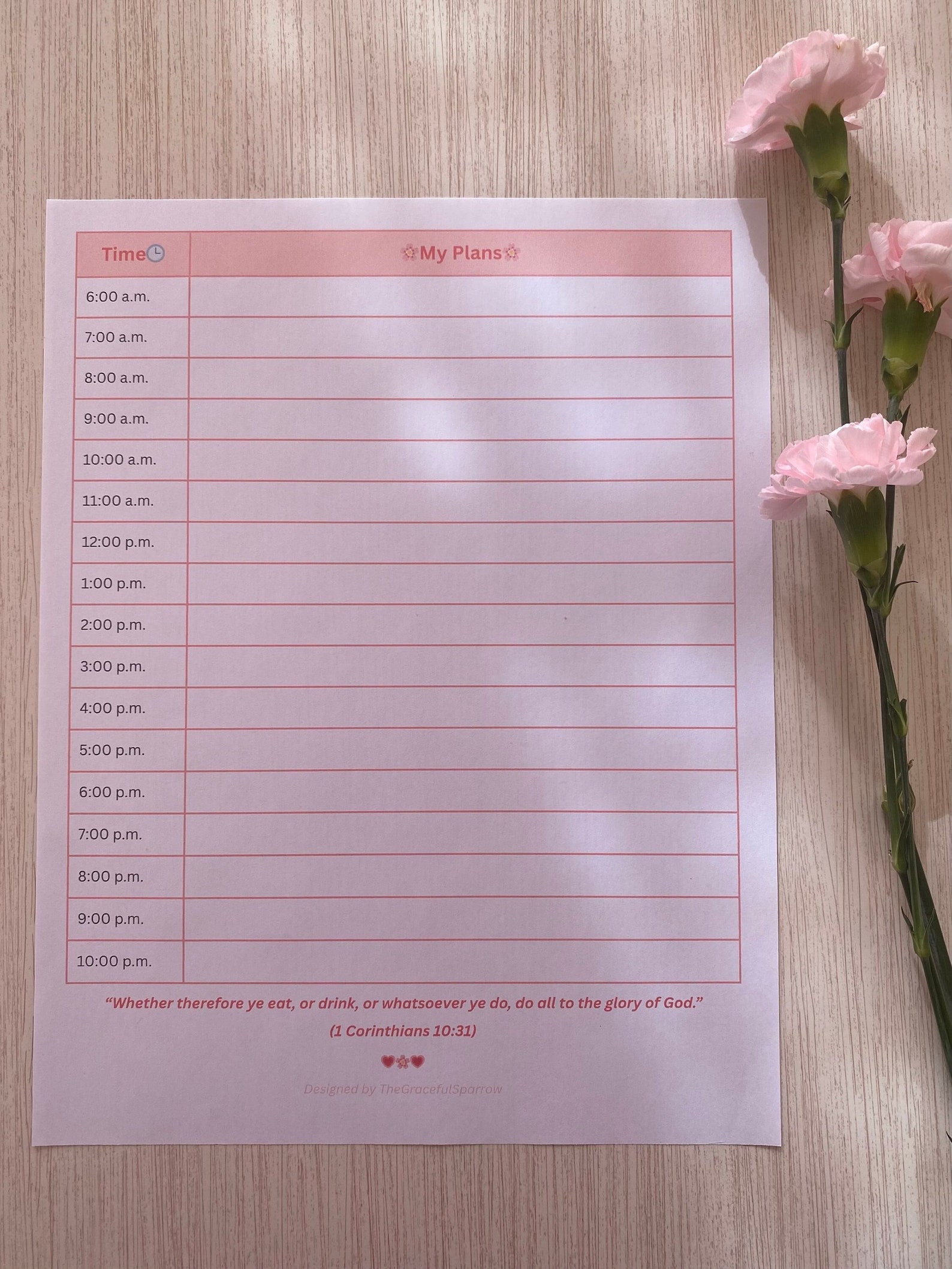 Faith-based Daily Planner Printable, Digital Calendar Download, KJV ...