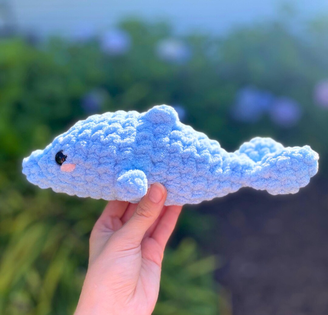 Crochet Dolphin Plushie, Blue Ocean Creature Toy, Beach Decor - Etsy