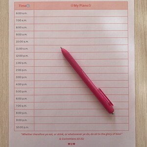 Faith-based Daily Planner Printable, Digital Calendar Download, KJV ...