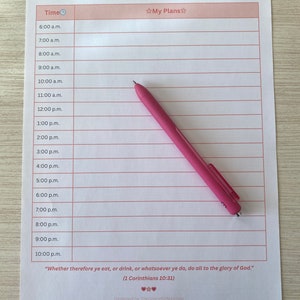 Faith-based Daily Planner Printable, Digital Calendar Download, KJV ...