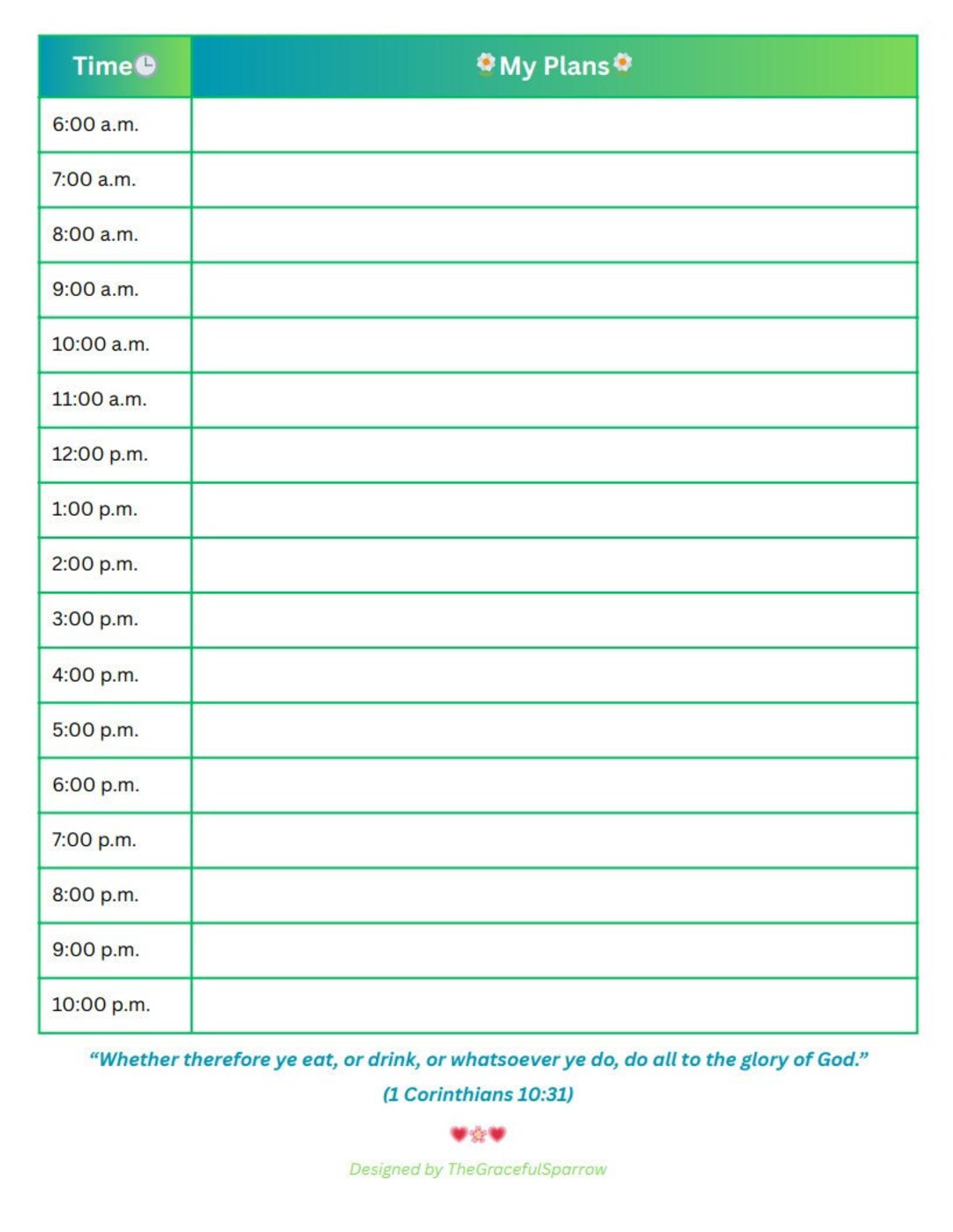 Faith-based Daily Planner Printable, Digital Calendar Download, KJV ...