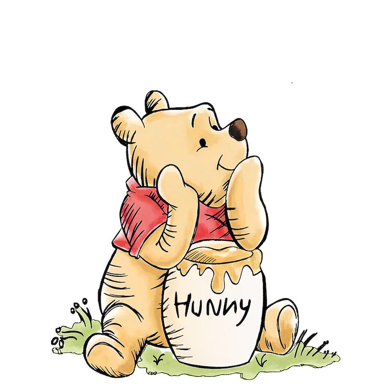 Clipart PNG de Winnie the Pooh, arte vintage de oso, tarro de miel ...