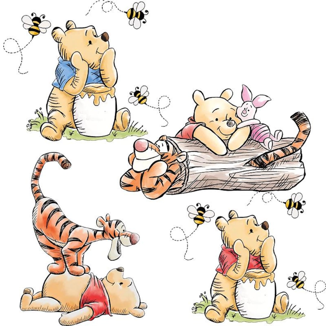 Ilustrações vintage do Ursinho Pooh: 5 PNGs em alta resolução (Download ...