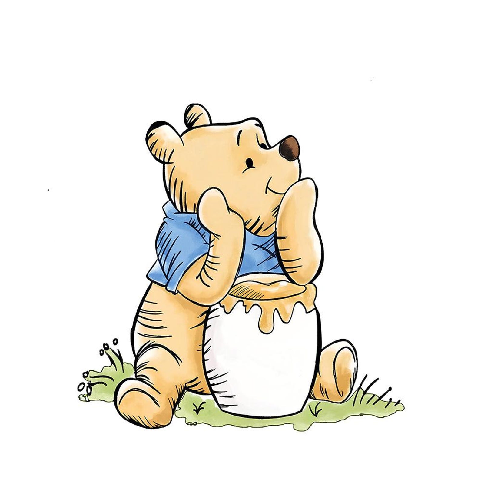 Winnie the Pooh Bear PNG Clipart, Hunny Pot, Nursery Art (digital ...