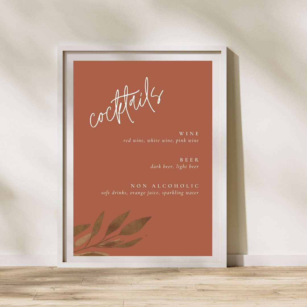 Rustic Bar Menu Template - Etsy