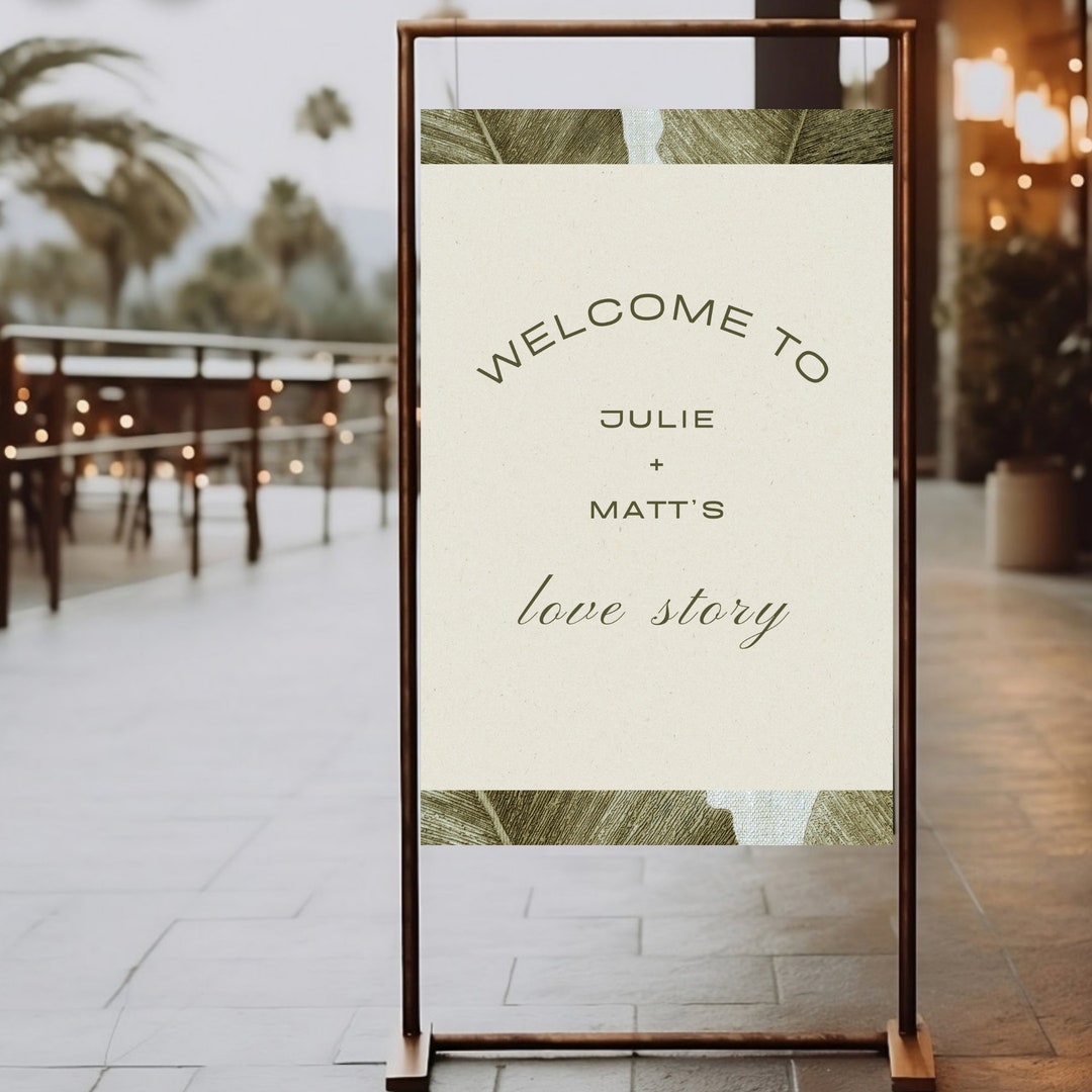 Tropical and Minimal Entrance Sign Template - Etsy