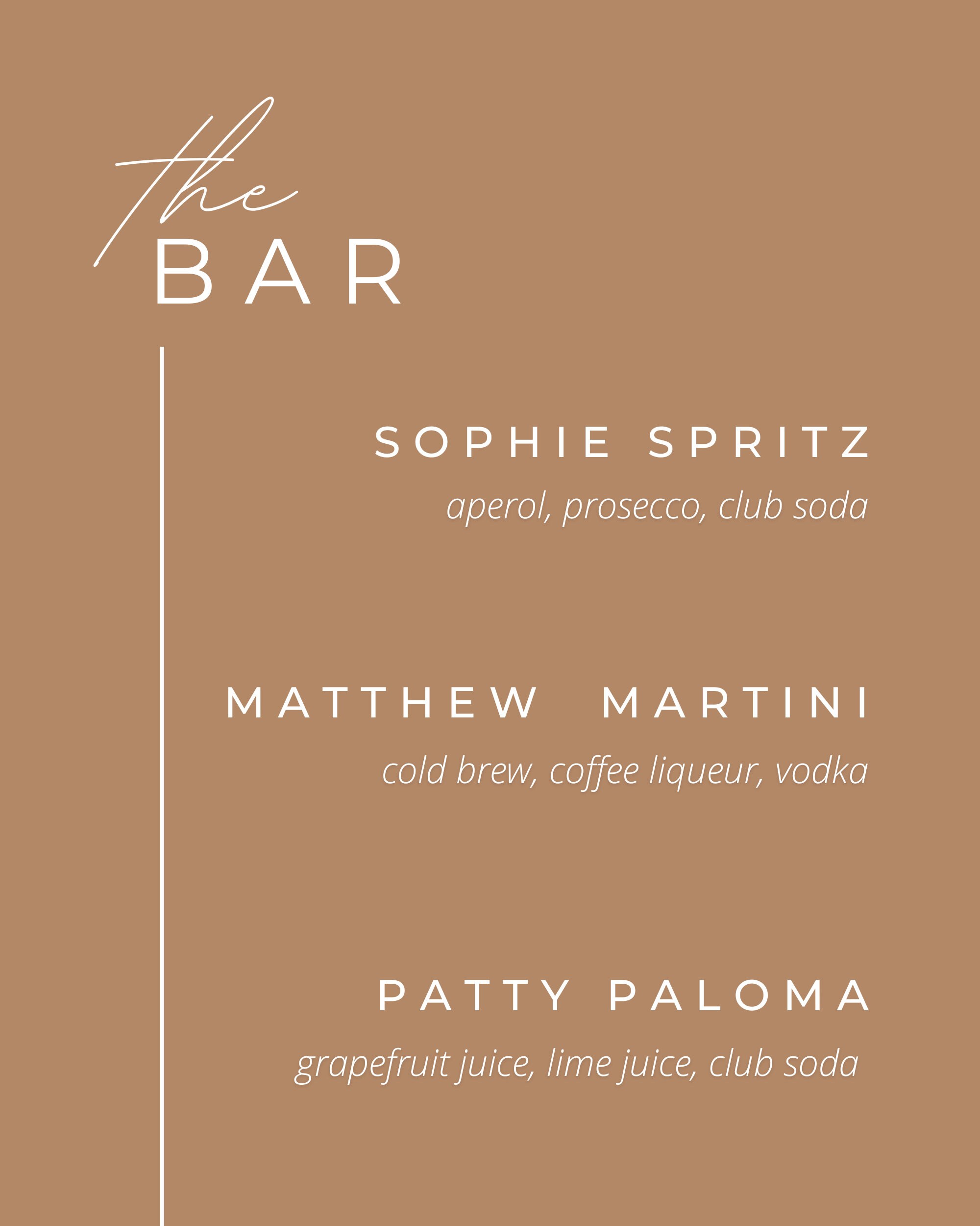 Modern and Minimal Bar Menu Template - Etsy
