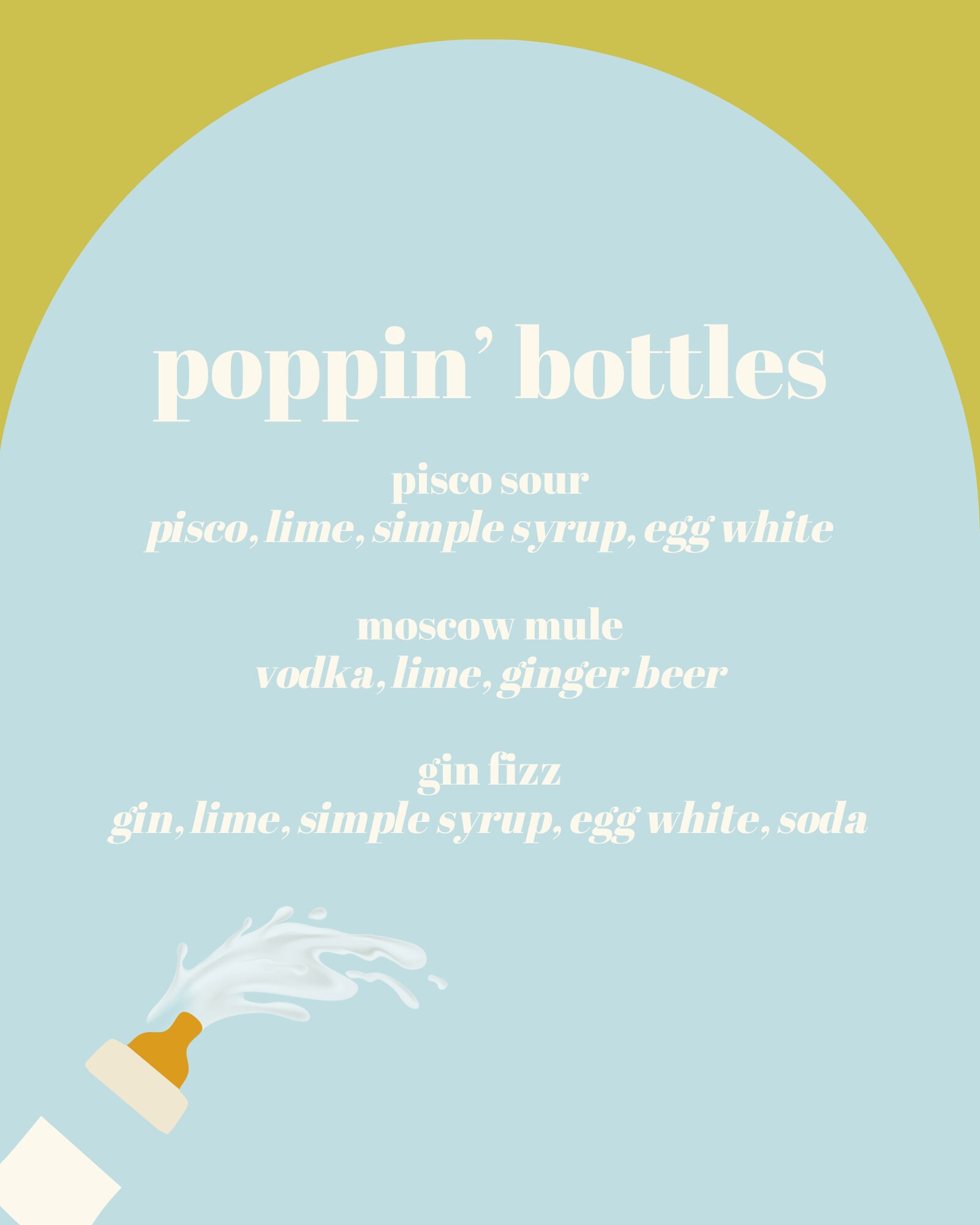 Poppin' Bottles Baby Shower Menu Template - Etsy