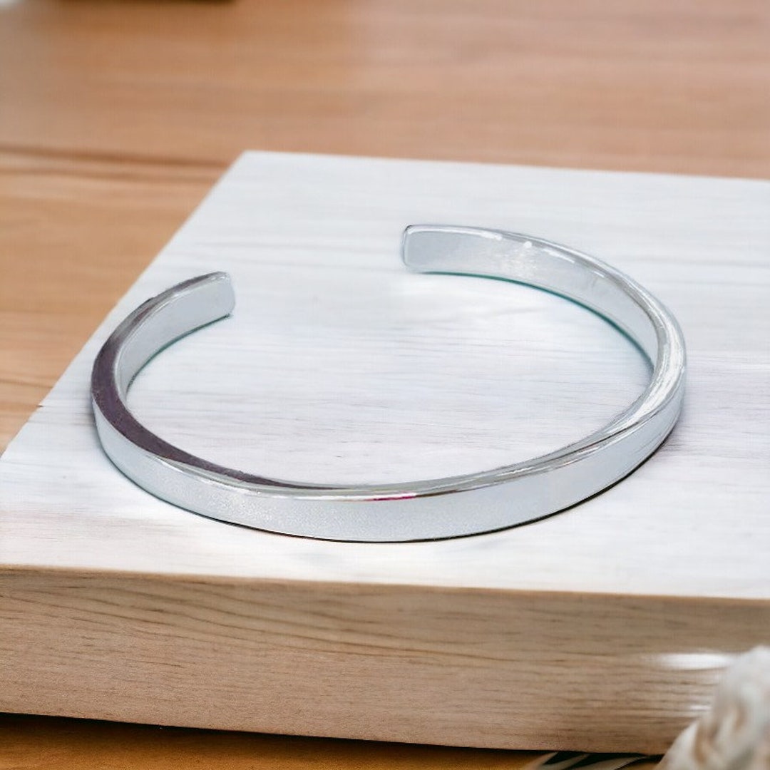 925 Silver Adjustable Bangle Bracelet, Silver Bangle, Adjustable Simple ...