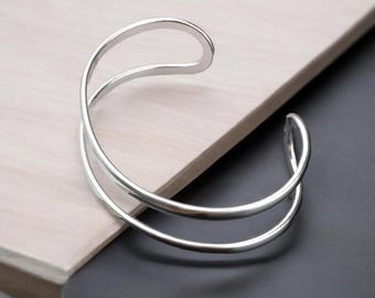 Sterling Silver Fully Adjustable Bangle Bracelet - Etsy